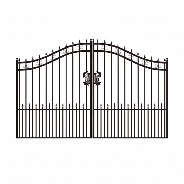 EMC 14 ft. Wrought Iron Driveway Gate - Arrow Design, Heavy-Duty — EMC ...