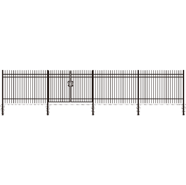 EMC 168FT 8’×6′ Sharp Top Industrial Ornamental Fencing Line - 20 Pane ...
